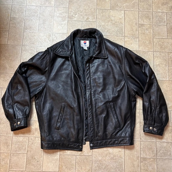 Pepsi | Jackets & Coats | Pepsi Black Leather Bomber Jacket | Poshmark